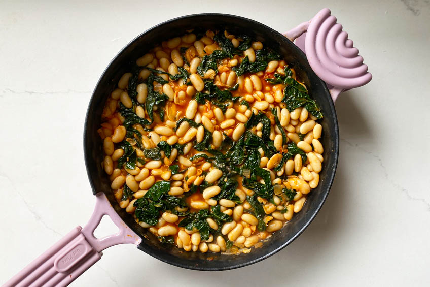 Best Cheesy Baked White Bean And Kale Skillet Recipe