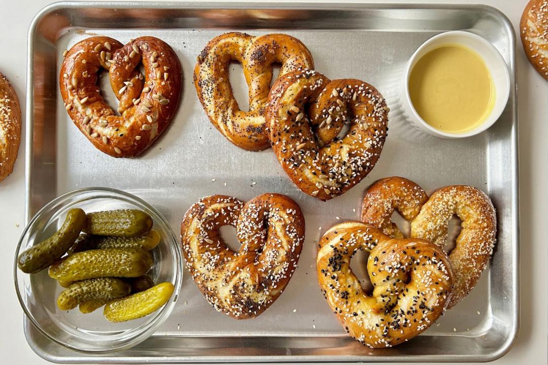 Savoury Heart-Shaped Pretzels With Honey Mustard Dip Recipe